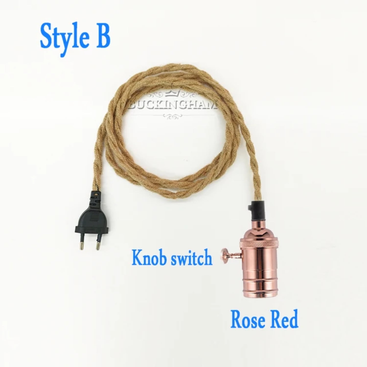 XAOCENH Vintage Retro Hemp Rope Hanging Light Wire with E27 Edison Bulb ...