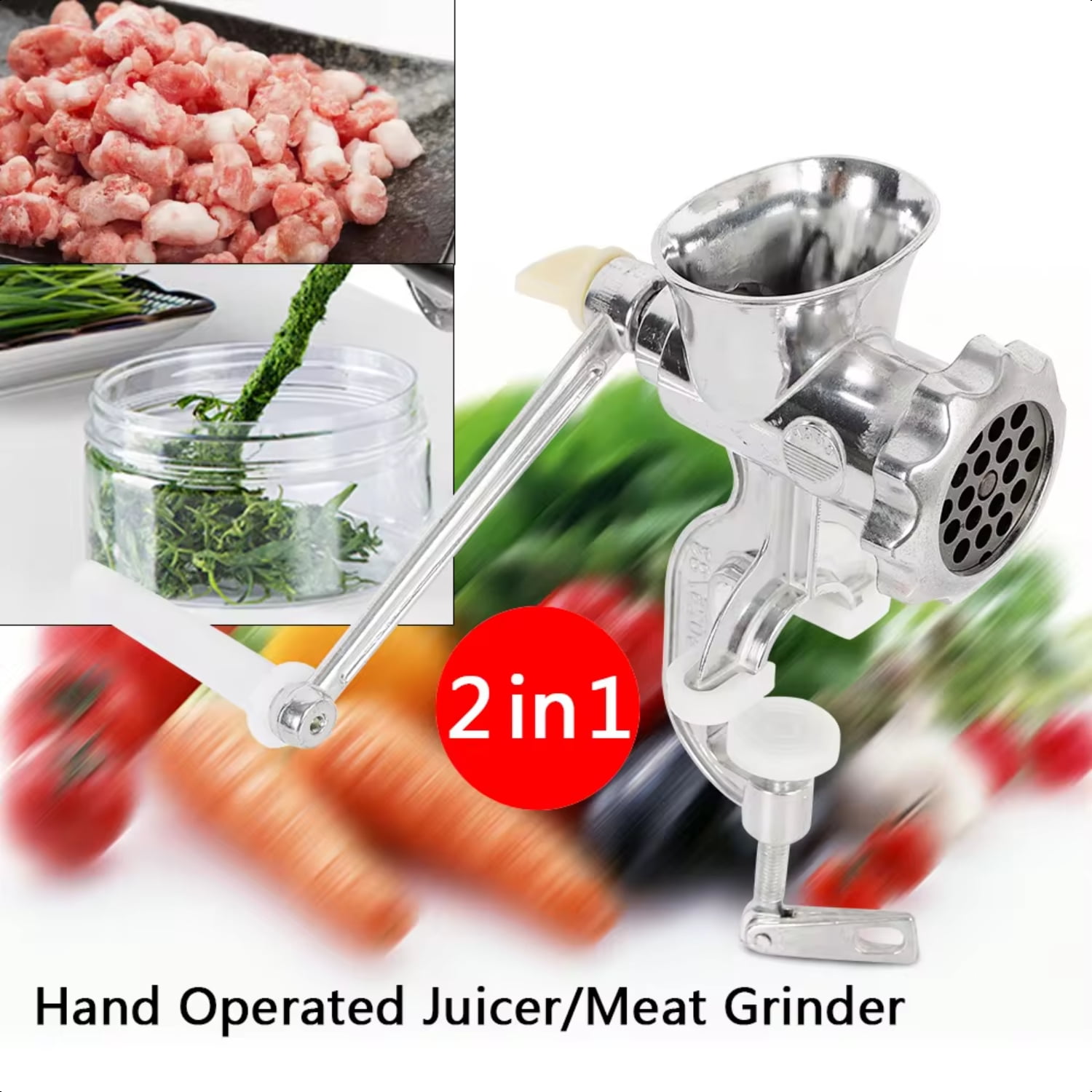 XAOCNG Hand Crank Juicer Manual Wheat Grass Juice Extractor Ground Meat ...