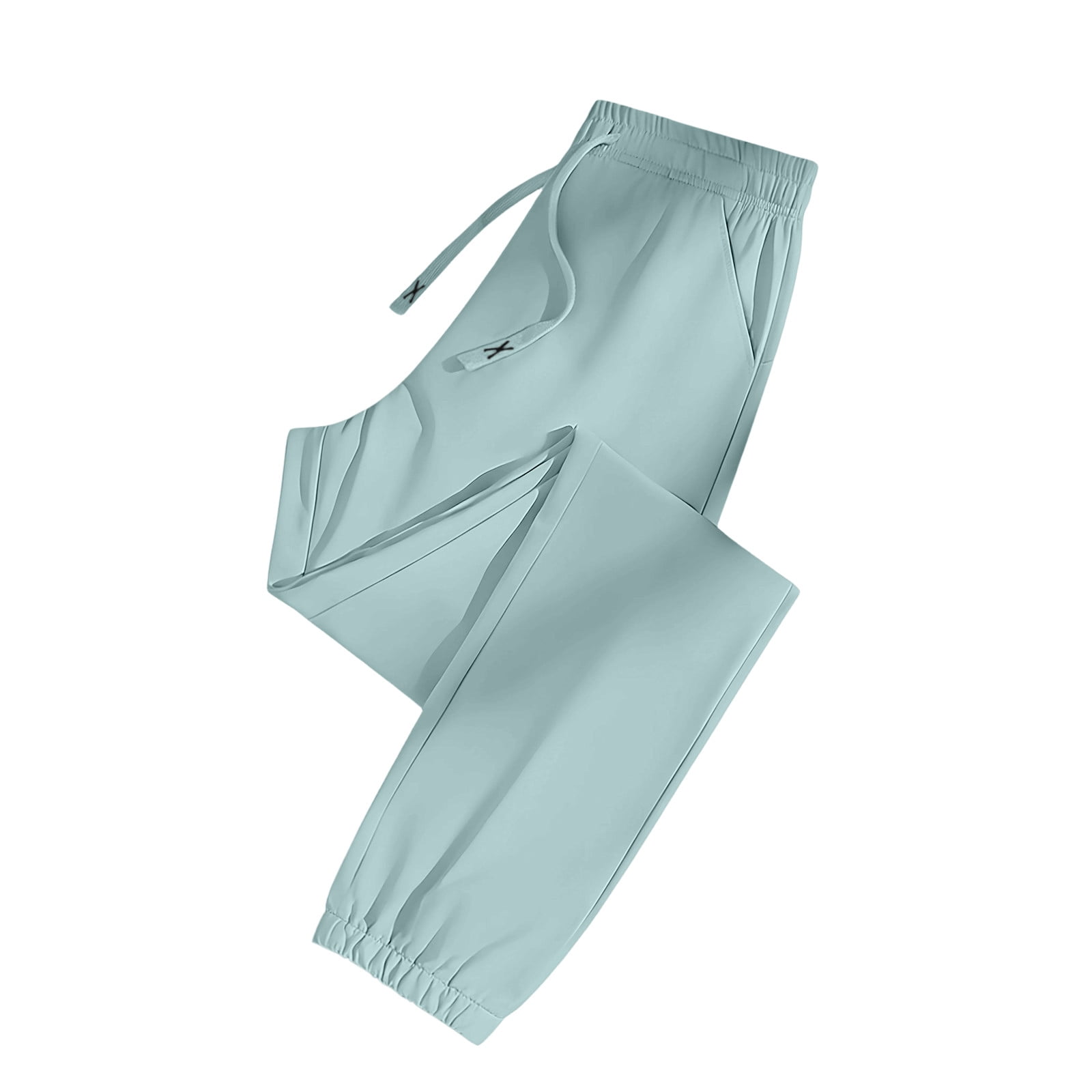XAOFW Women's Casual Pants Solid Color Drawstring Relaxed Fit Cool Flex ...