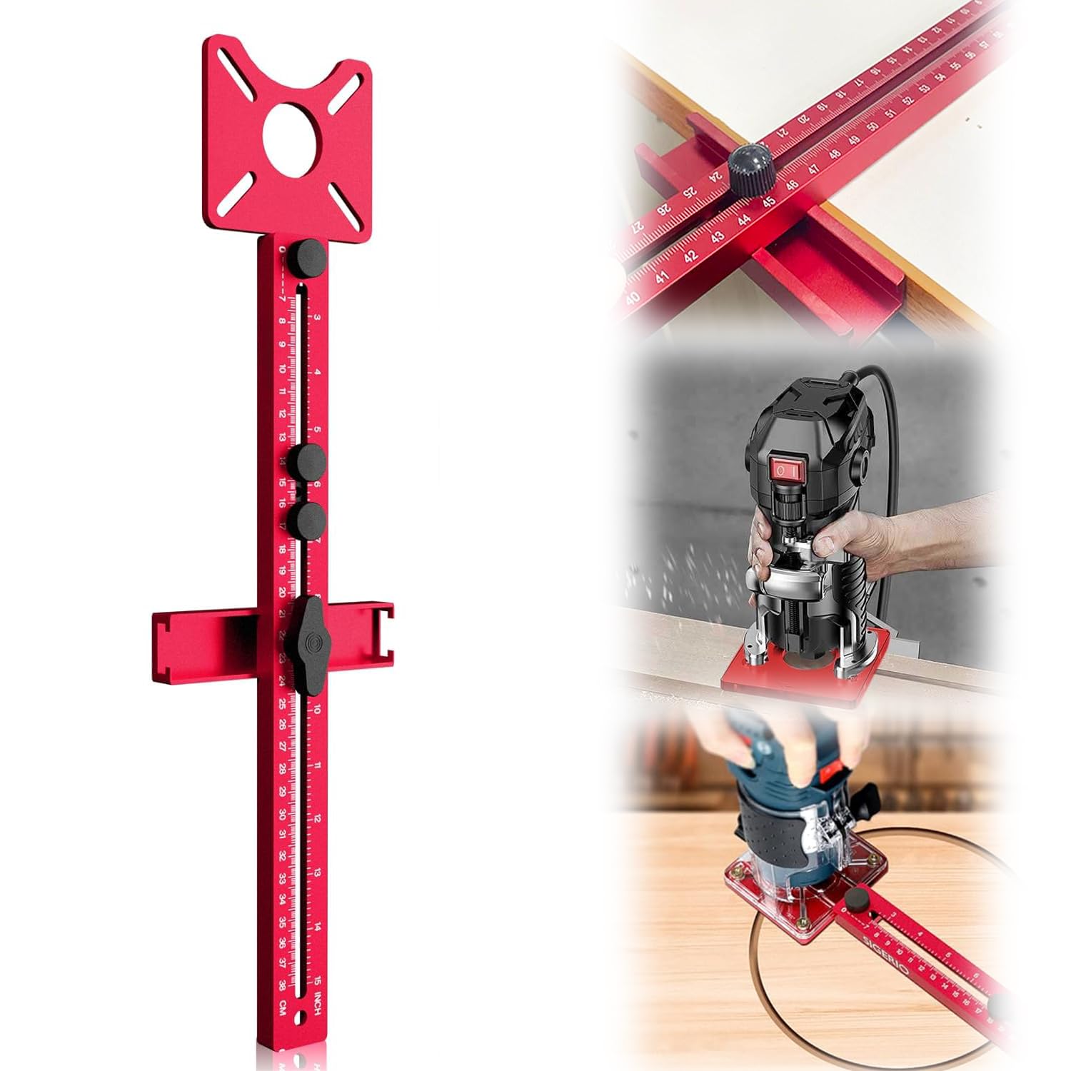 XASMA 4in 1 Router Milling Groove Bracket, Aluminum Alloy Router Circle ...