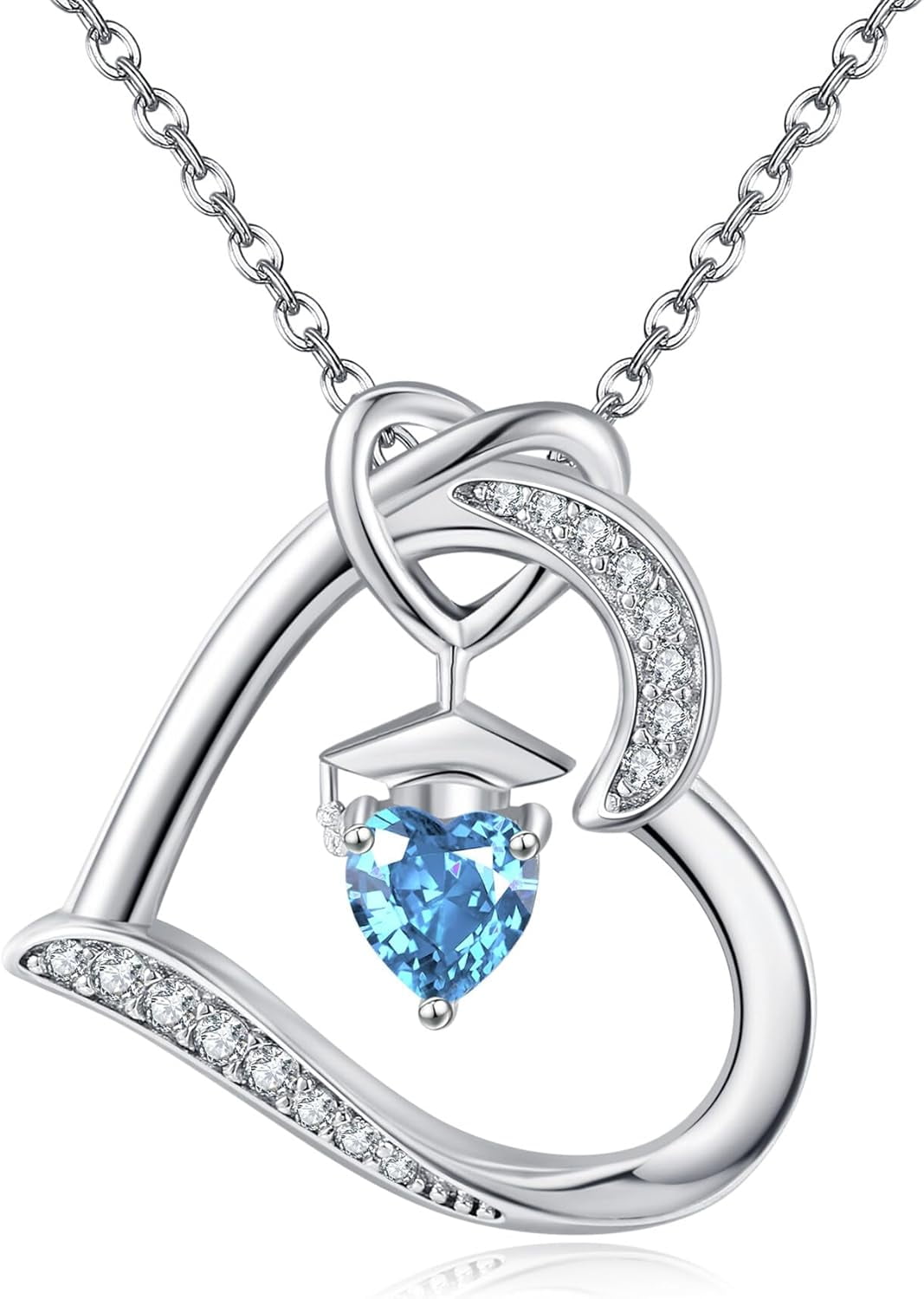 XATENJE Birthstone Graduation Necklace S925 Sterling Silver Class of ...