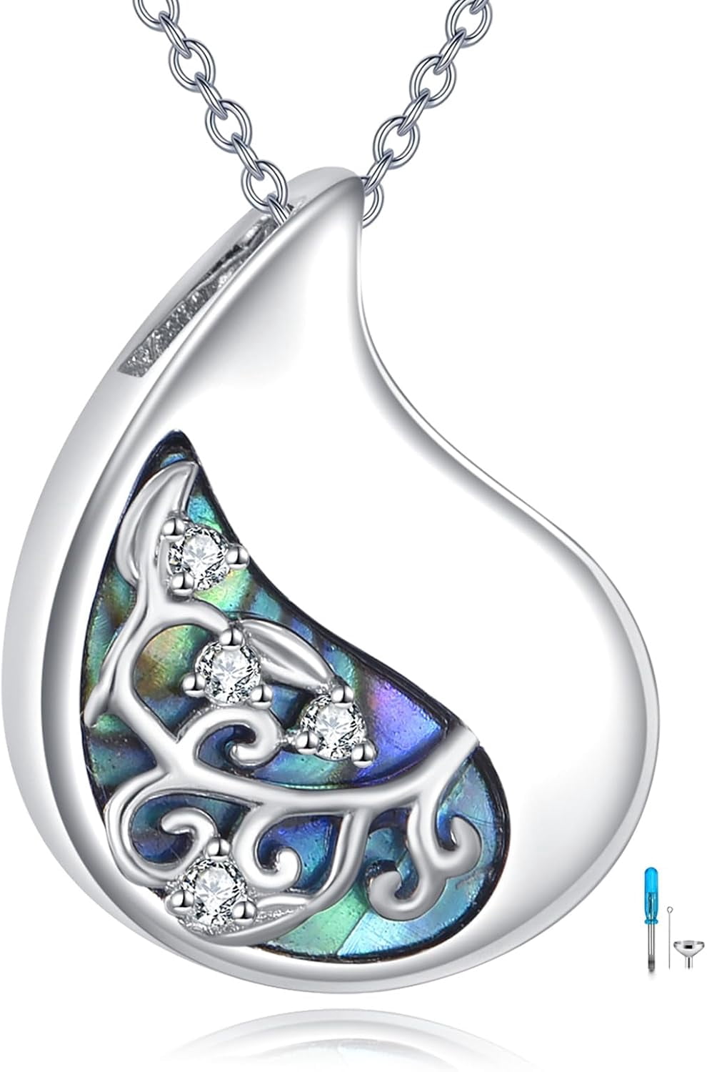 XATENJE Tree of Life Teardrop Urn Necklace for Ashes 925 Sterling ...
