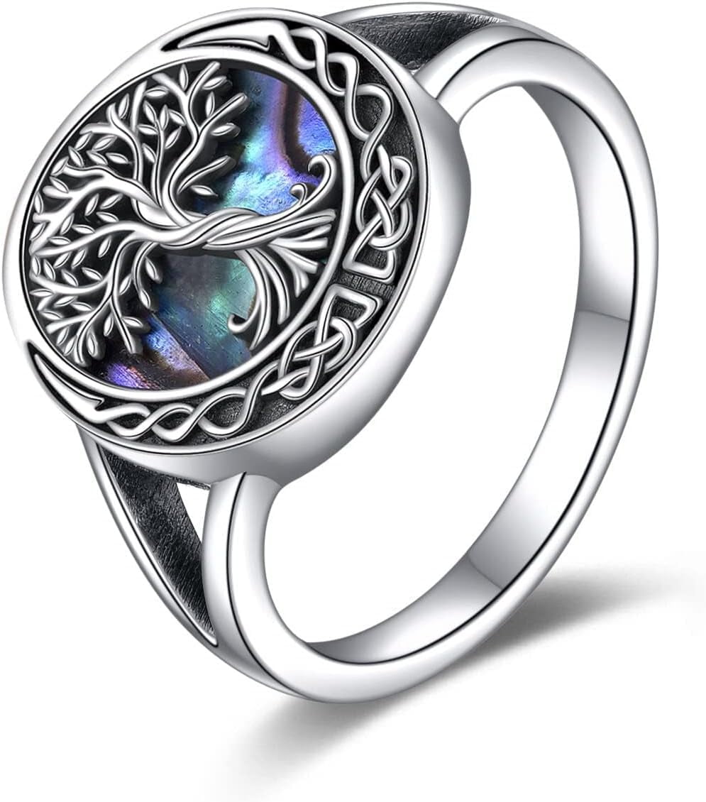 XATENJE Tree of Life Rings Sterling Silver Celtic Knot Tree of Life ...