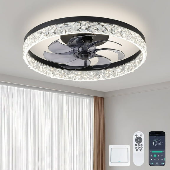 Ceiling Fans with Lights and Remote, 20'' Low Profile Ceiling Fan 3000 ...
