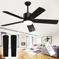XAUJIX 52 inch Black Ceiling Fans with Lights, Remote, 6-Speed DC Motor ...