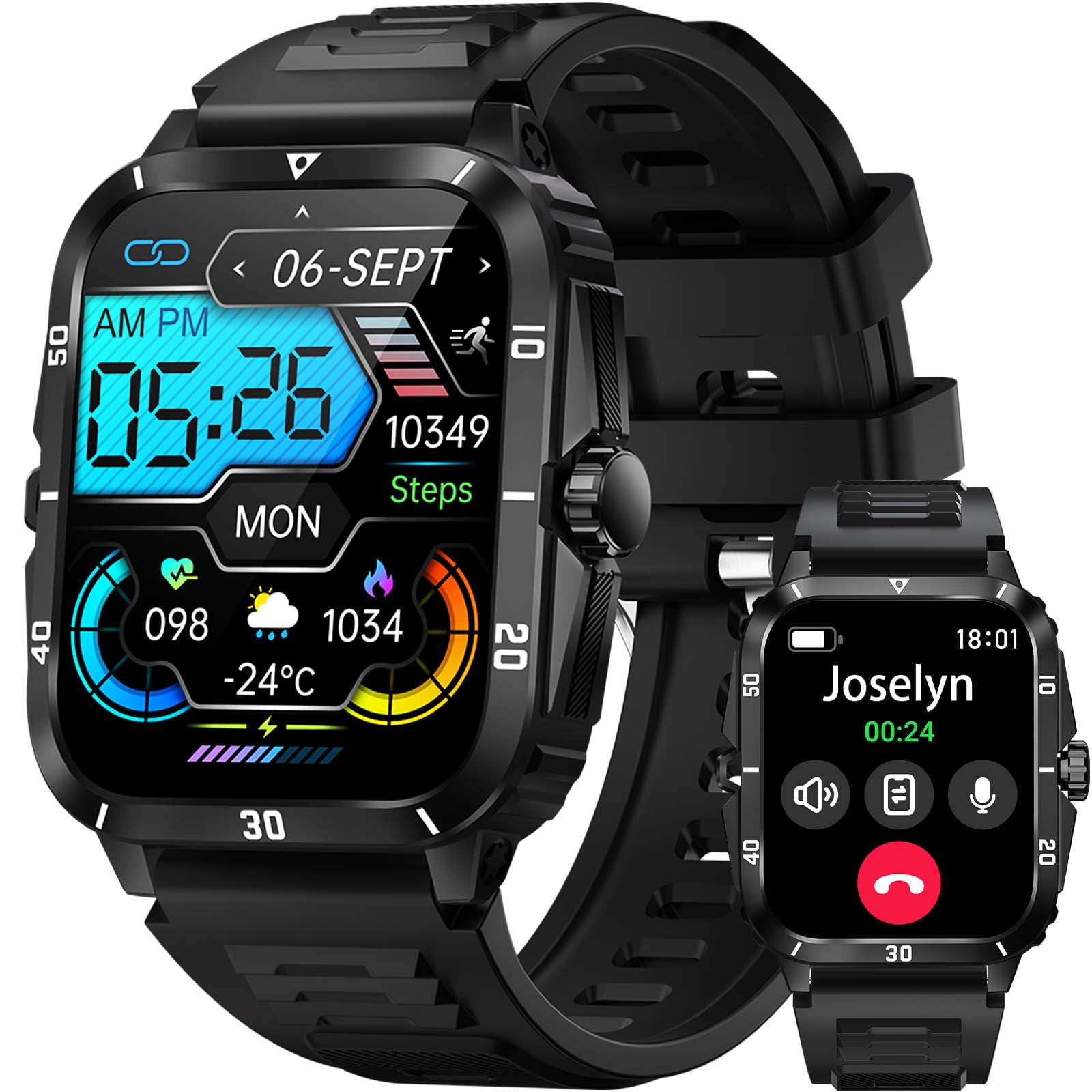 XAXRE Military Smart Watches for Men (Call Receive/Dial), 3ATM ...