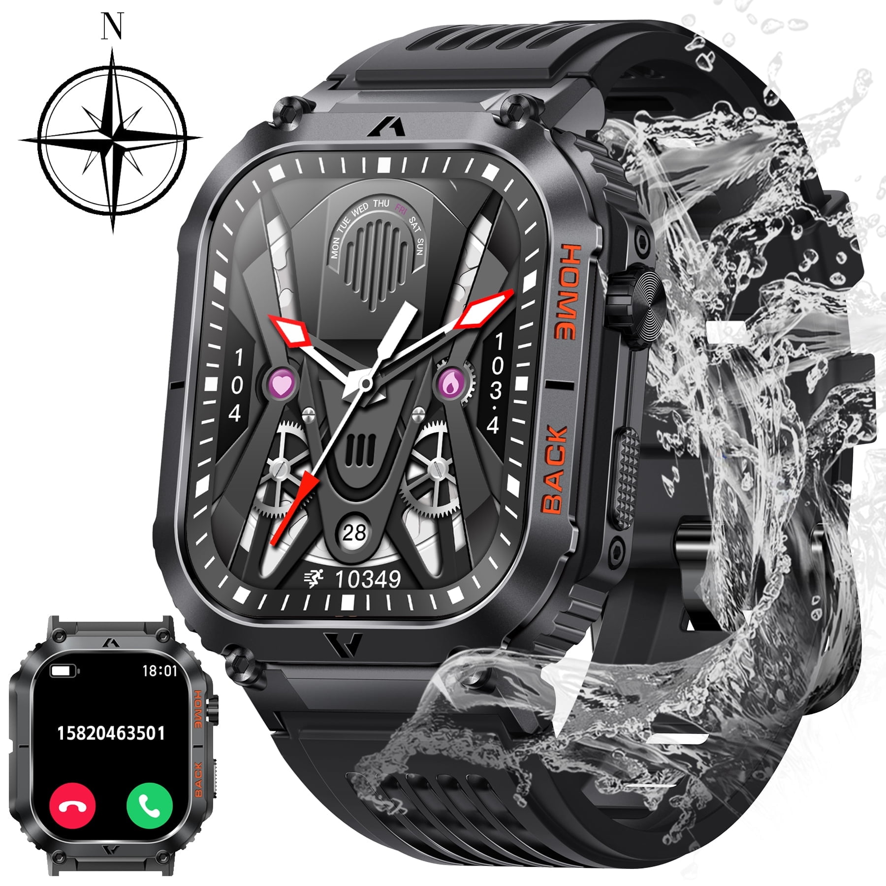 Customer reviews for XAXRE Smart Watch for Men (Answer/Dial Call), 5ATM ...