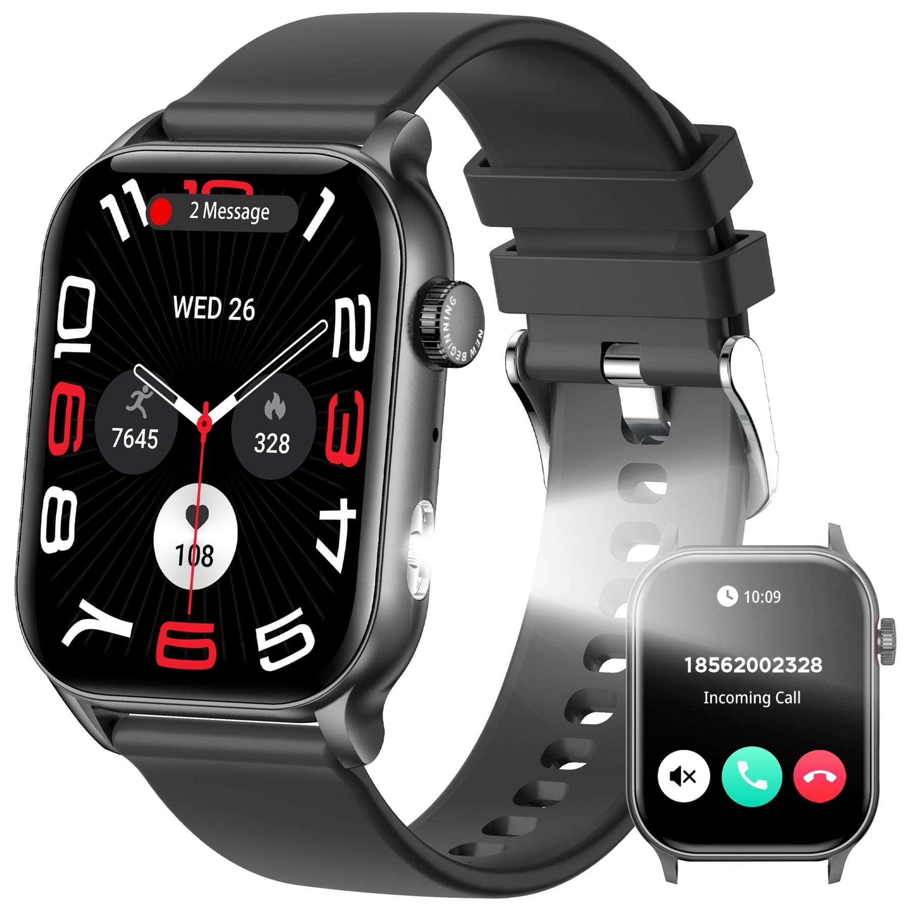 XAXRE Smart Watches for Men Women with LED Flashlight 1.95'' AMOLED Display Activities Tracker ...