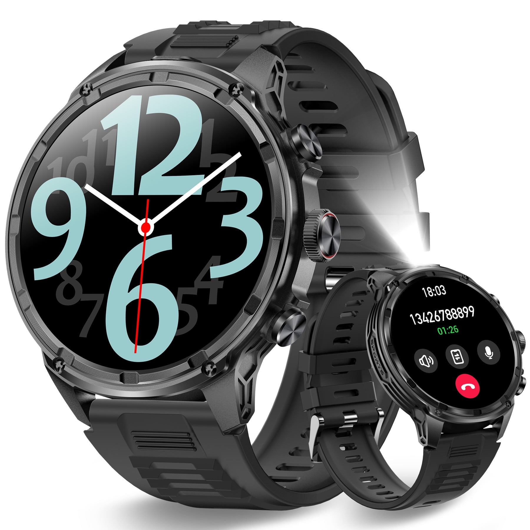 XAXRE V99 Smart Watches for Men(Answer/Make Call) 1.85” HD Rugged Smart ...