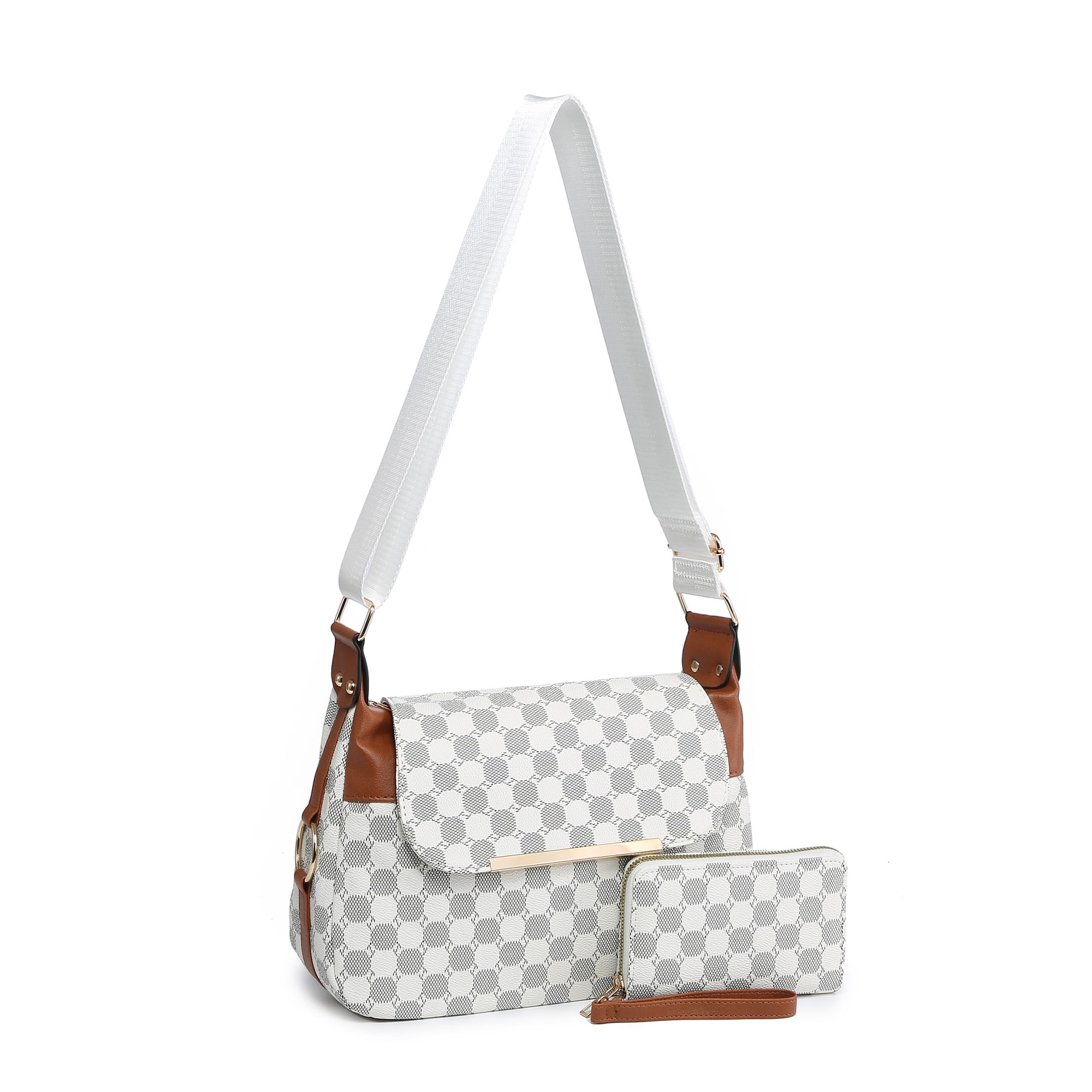 XB 2 Pieces Handbag Set for Women Faux Leather Shoulder Handbag ...