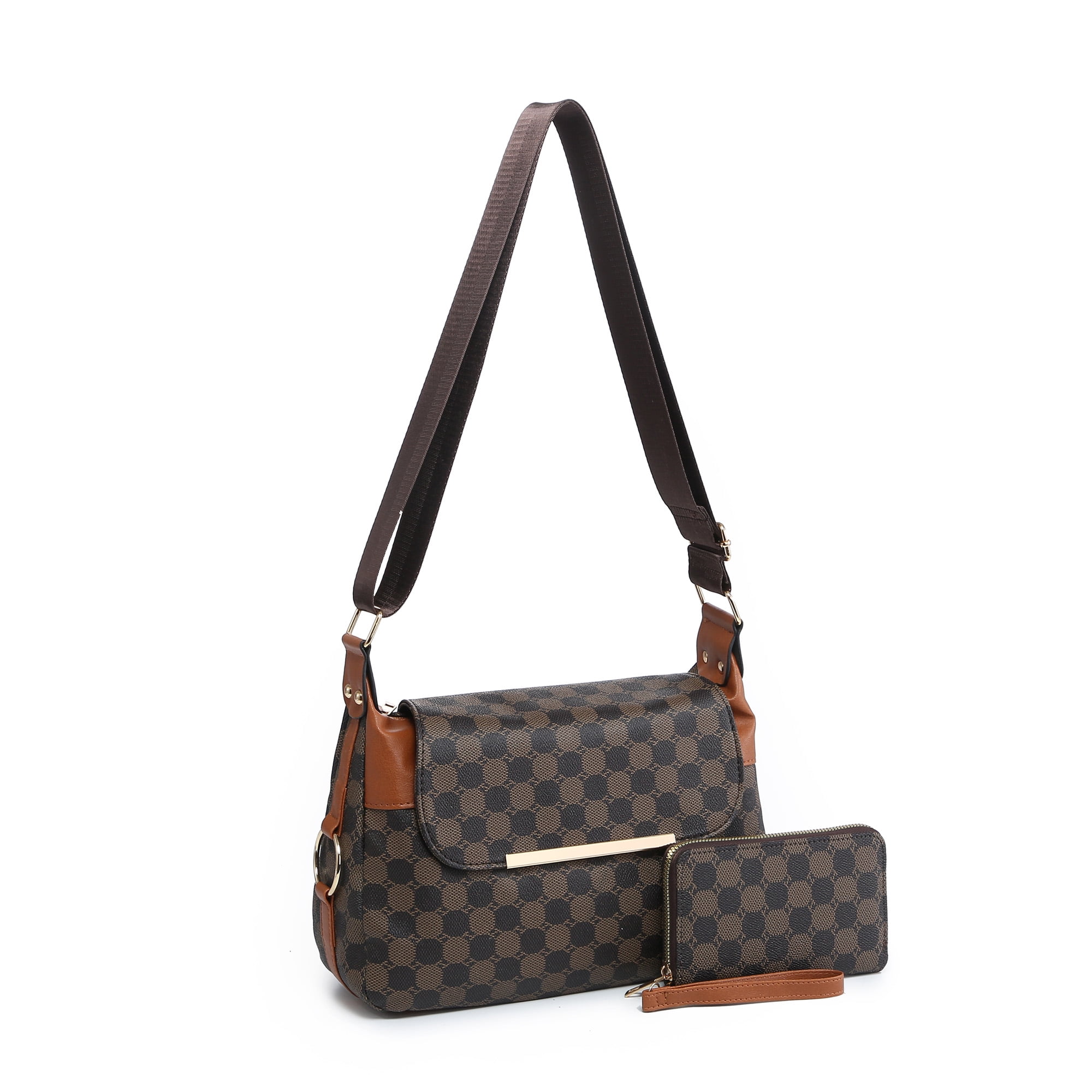 XB 2 Pieces Handbag Set for Women Faux Leather Shoulder Handbag ...