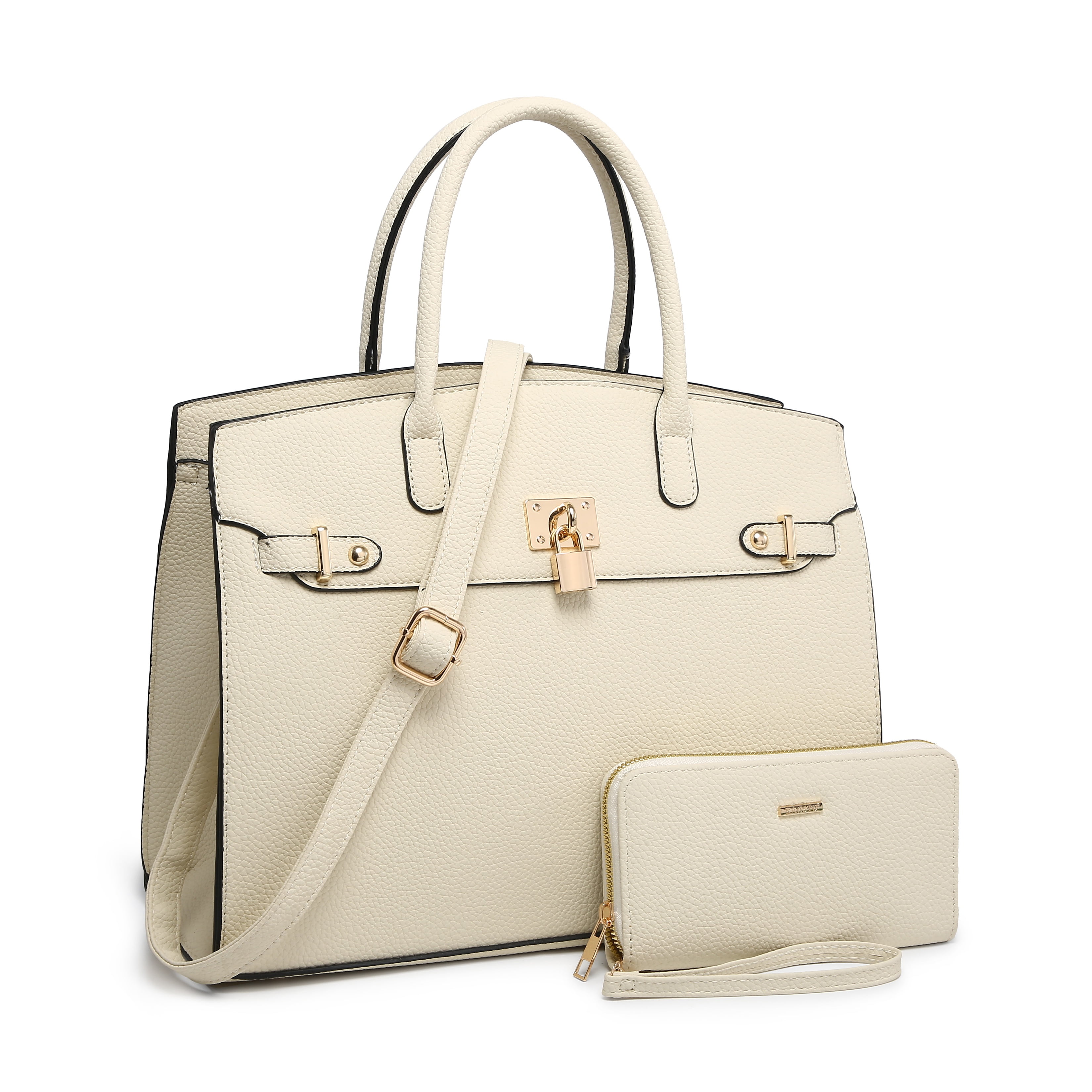 RAGSTO 2 Pieces Women Satchel Handbags and Wallet Set Faux Leather Top ...