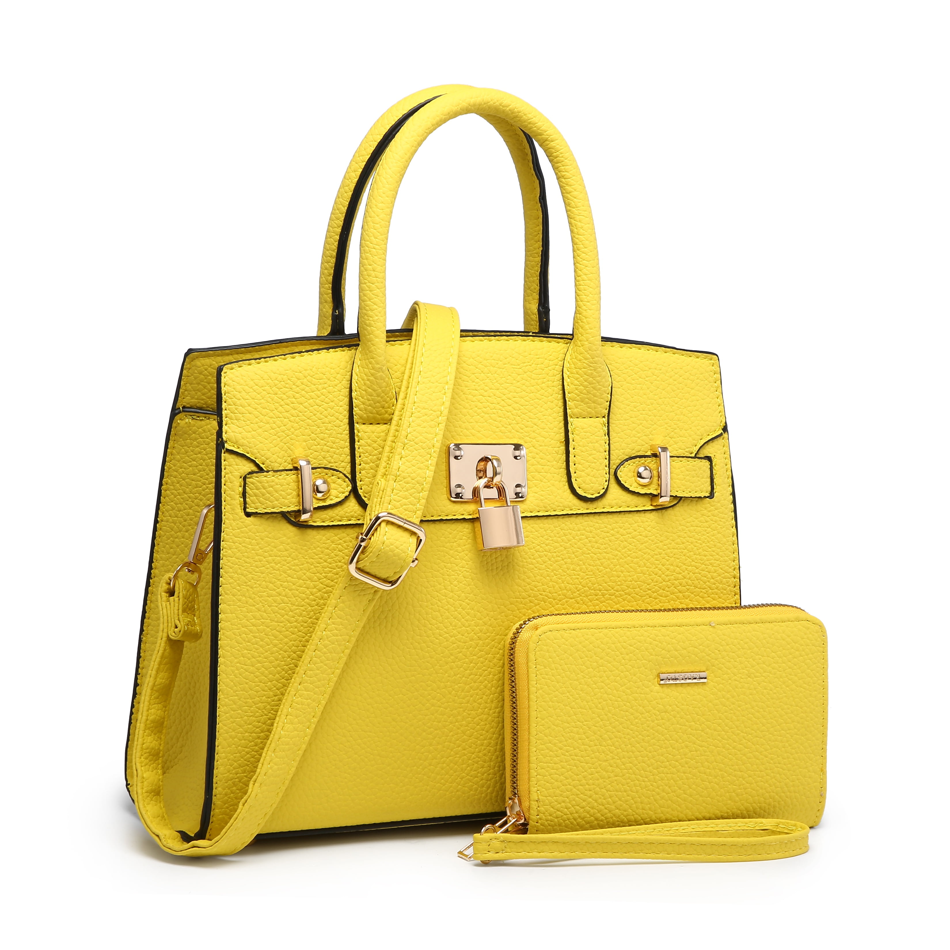 RAGSTO 2 Pieces Women Satchel Handbags and Wallet Set Faux Leather ...