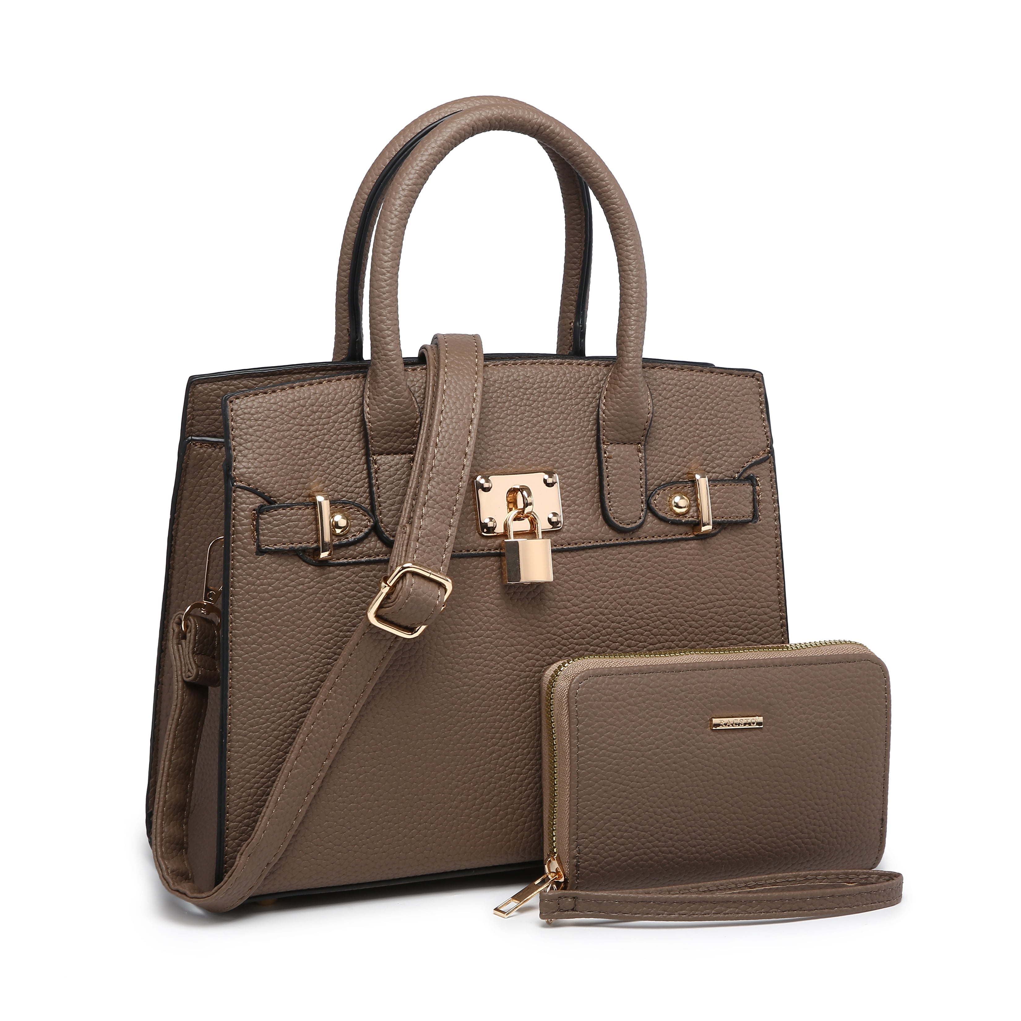 RAGSTO 2 Pieces Women Satchel Handbags and Wallet Set Faux Leather ...