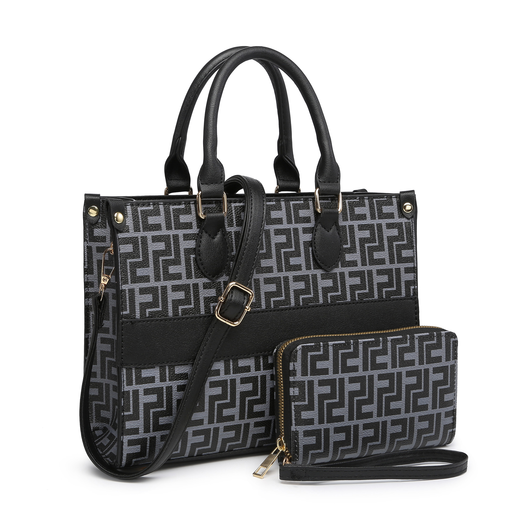 XB Checkered Handbags Set for Women Faux Leather Tote Satchel Bags with ...
