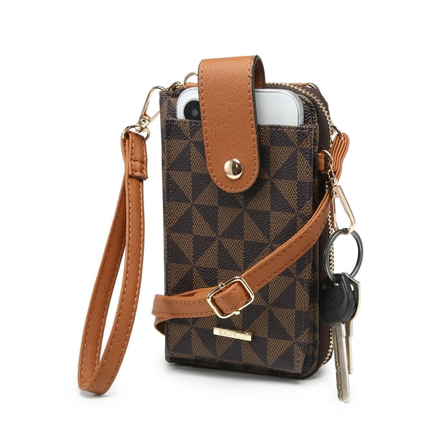 XB Women Leather Crossbody Wallet Cell Phone Purse Checkered Shoulder ...