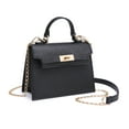XB Womens Faux Leather Mini Satchel Crossbody Bag with Detachable Chain ...