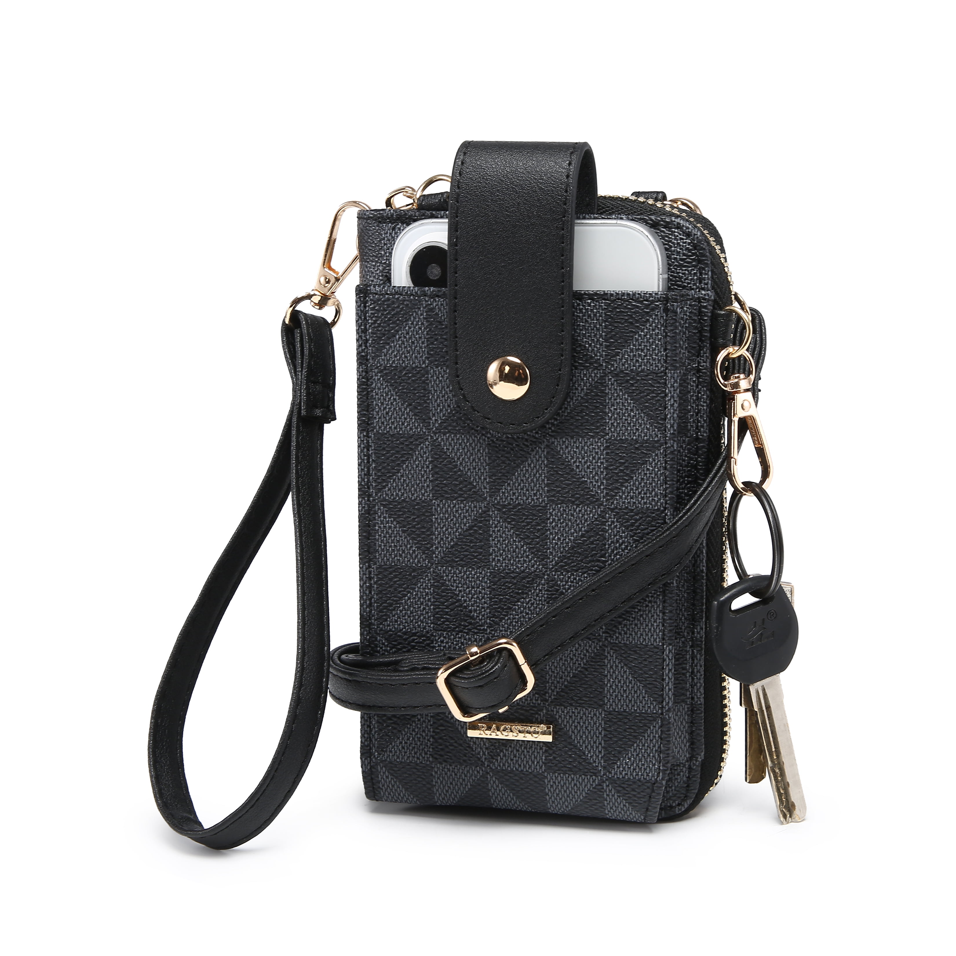 XB Women's Faux Leather Crossbody Wallet with Cell Phone Pocket, Credit ...