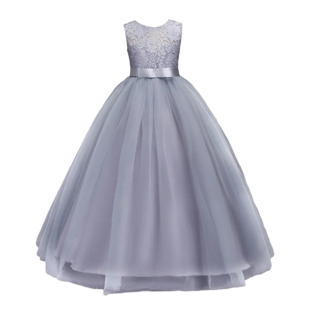 XBASW Big Kids Girls Lace Long Princess Dresses Toddler Formal Wedding ...