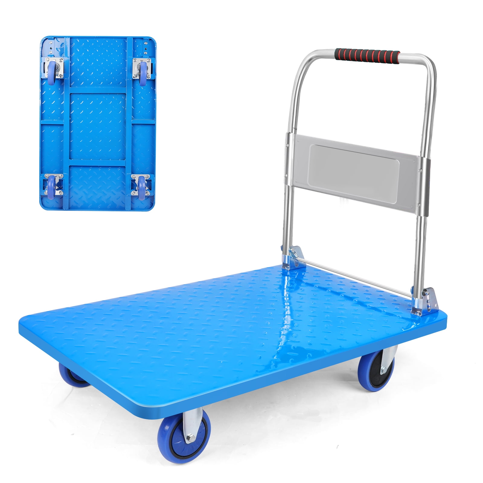 XBJ-tek Platform Cart | Steel Plate Moving Dolly Push Hand Folding ...
