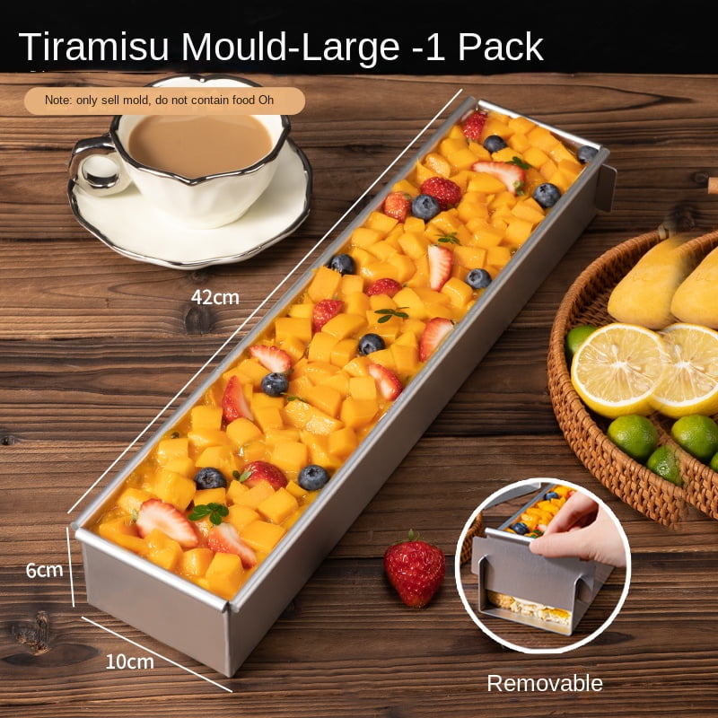 XBMego 3Pcs Aluminum Alloy Cake Mold Set Rectangular Bread Tiramisu ...