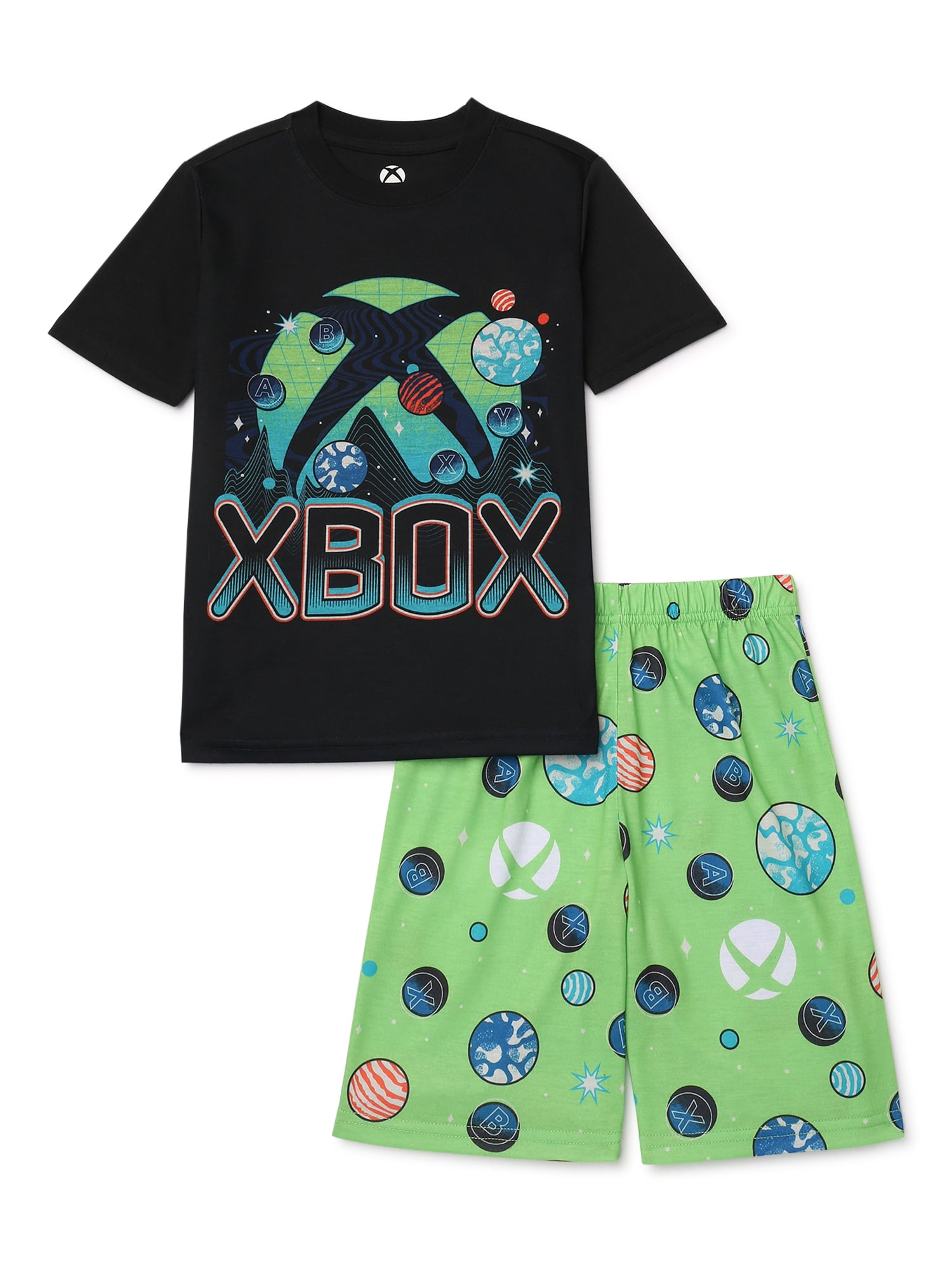 XBOX Boys Short Sleeve and Short Pajama Set, 2-Piece, Sizes 4-12 ...