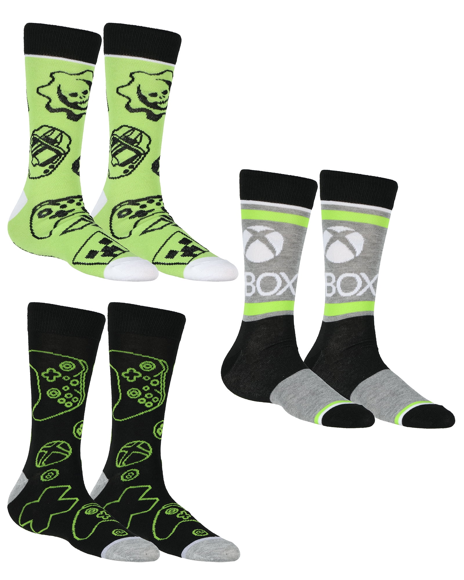 XBOX Men's Gears of War Halo Minecraft 3-Pack Mix and Match Mid-Calf ...