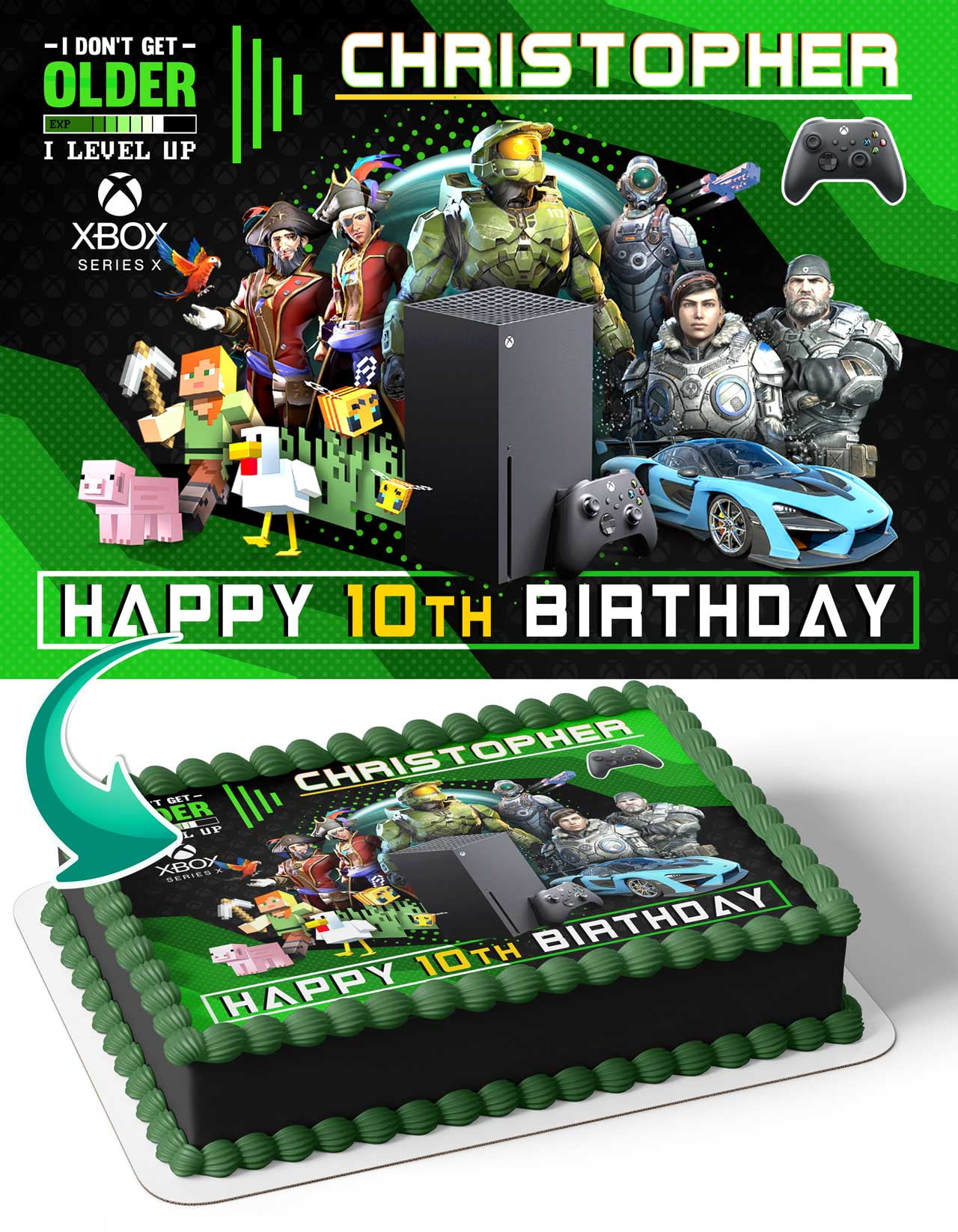 XBOX Series X 2020 Edible Image Cake Topper Personalized Birthday Sheet ...