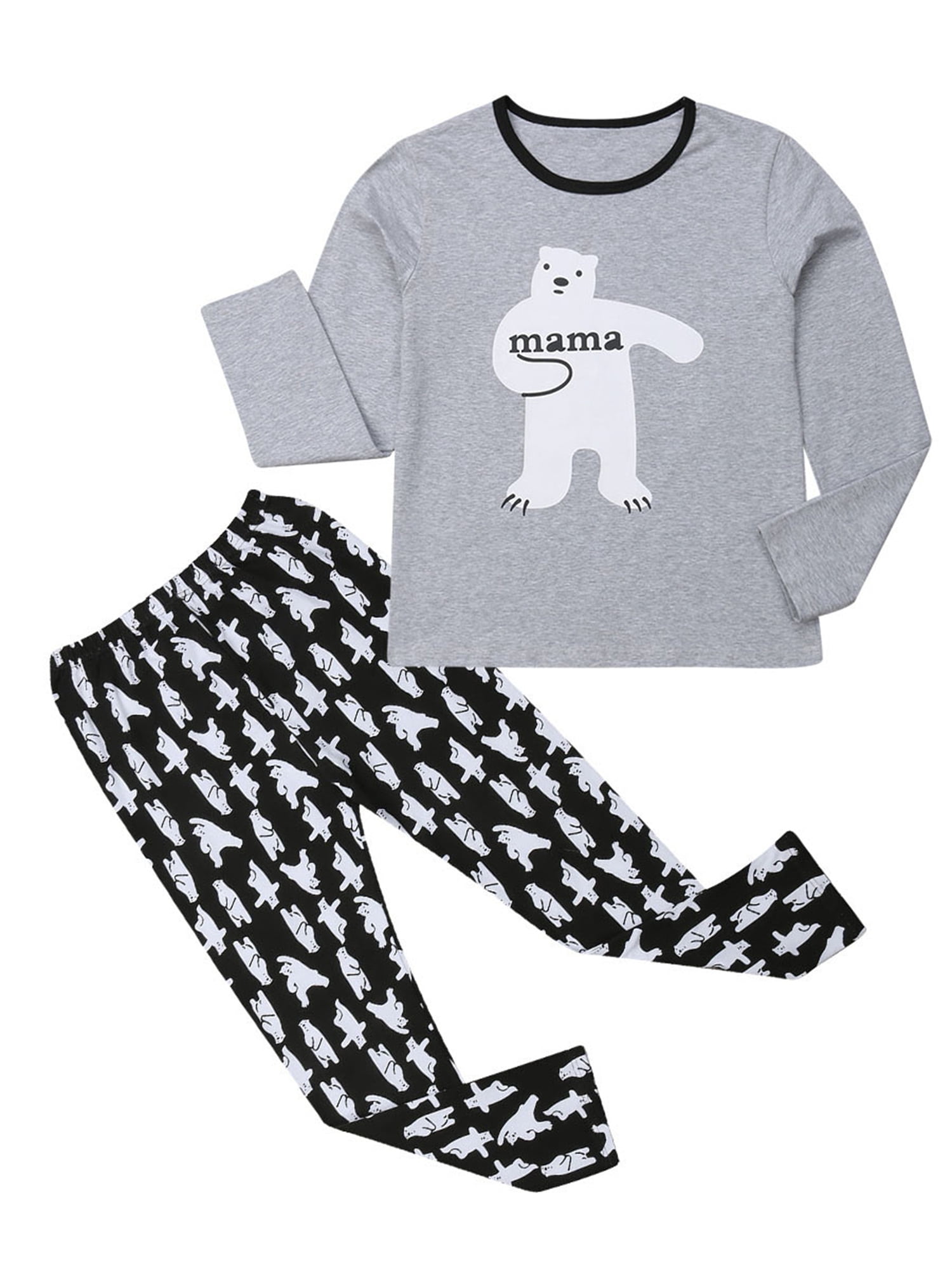 XBTCLXEBCO Christmas Family Matching Pajamas PJs Cartoon Bear Outfits ...