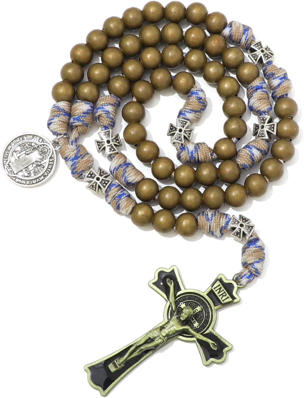 XBage 10Mm Rugged Durable Paracord Rosary Beads Necklace Catholic For ...