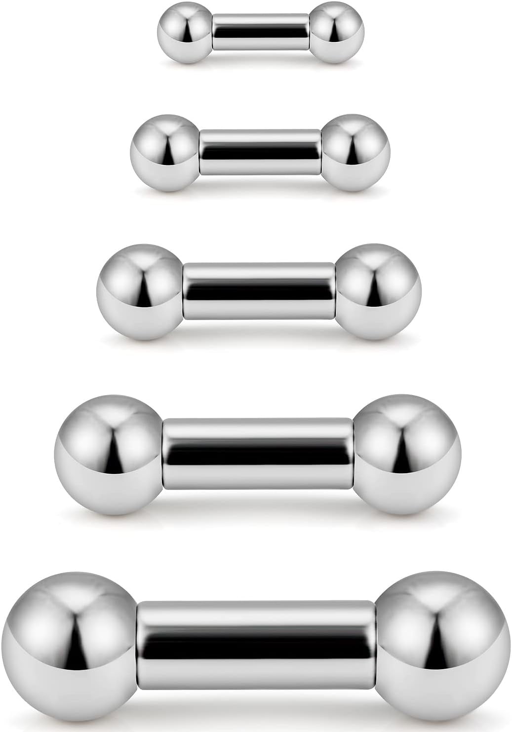 XBage 16G 14G 12G 8G 6G 4G 2G Tongue Rings Nipple Piercings Pa Ring 316L Surgical Stainless ...