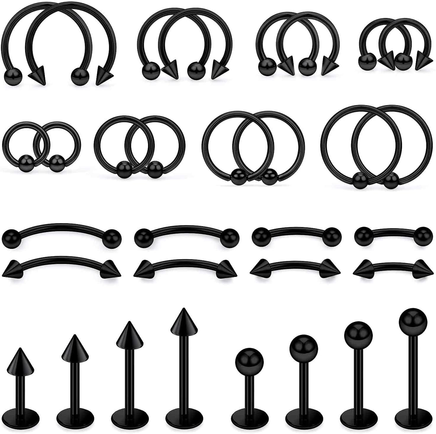 XBage 16G Lip Rings Vertical Labret Jewelry Monroe Lip Barbell Ring ...