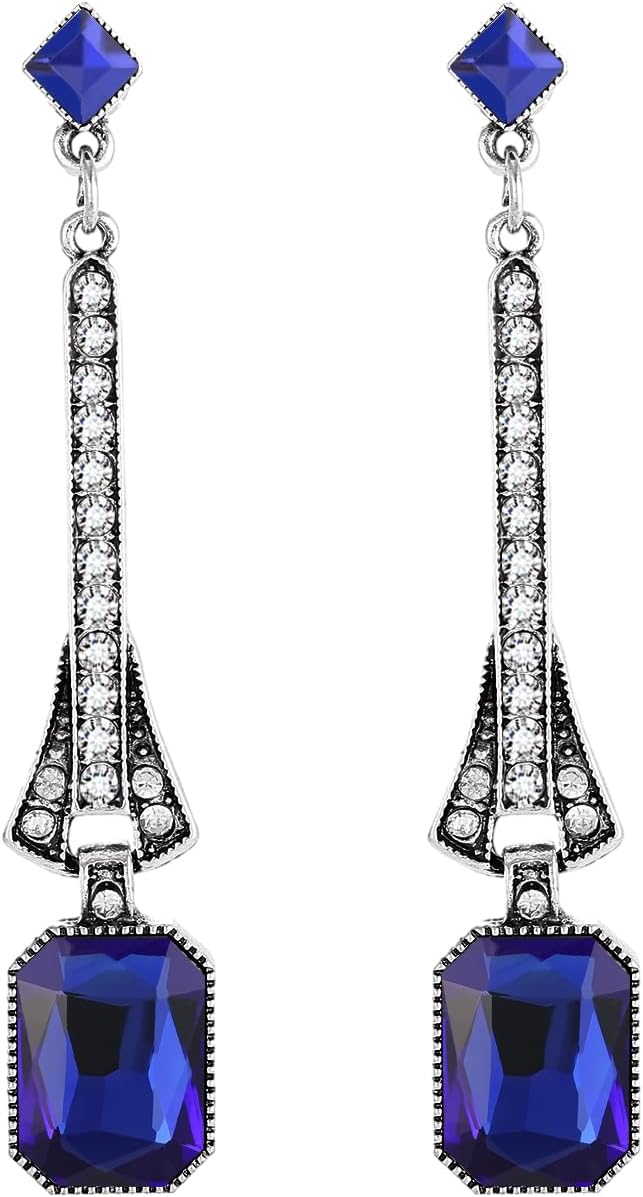 XBage 1920S Gatsby Earrings Roaring 20S Vintage Long Dangle Earrings ...