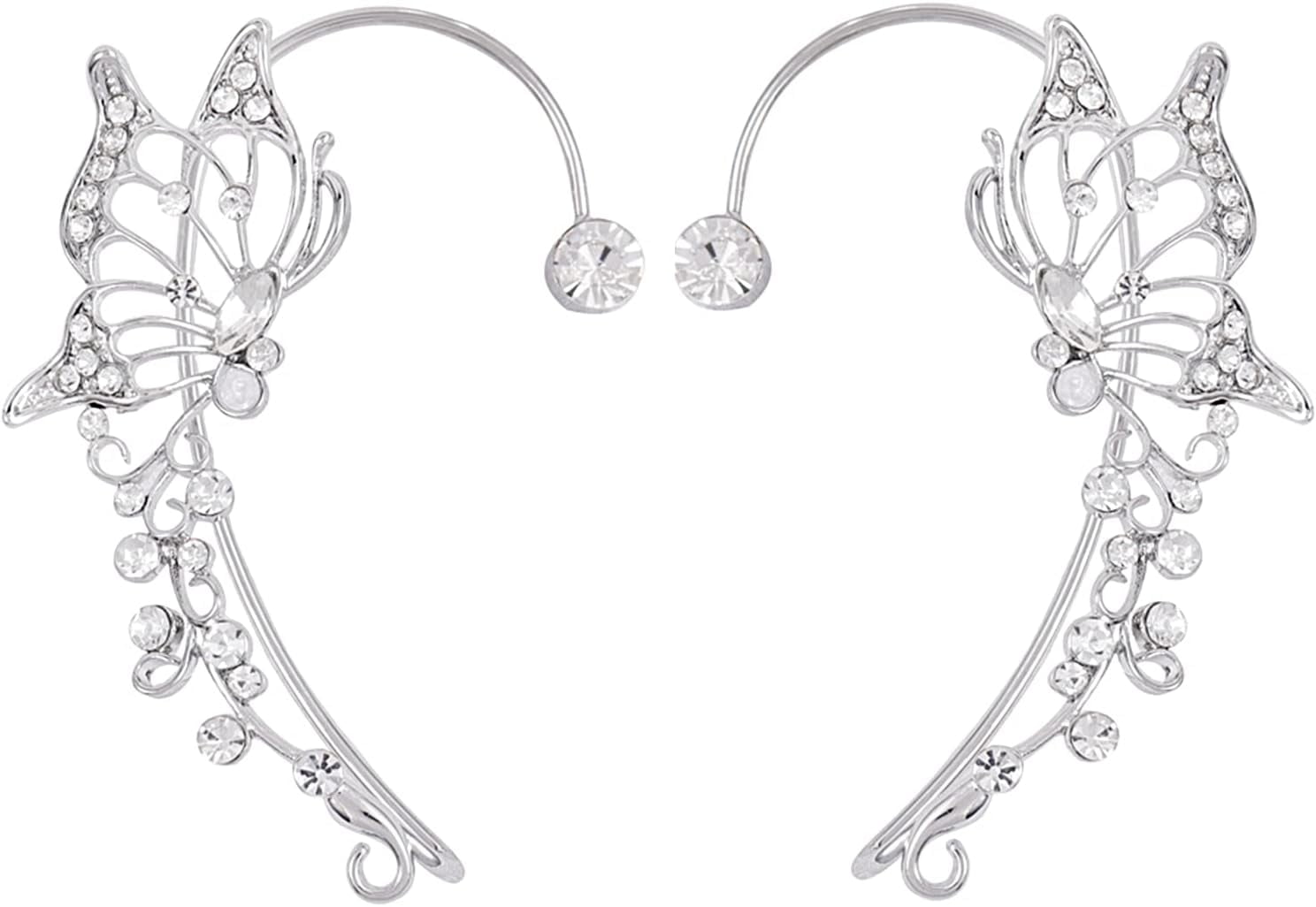 XBage 2 Pcs Butterfly Ear Cuff Earrings For Women Non Piercing ...