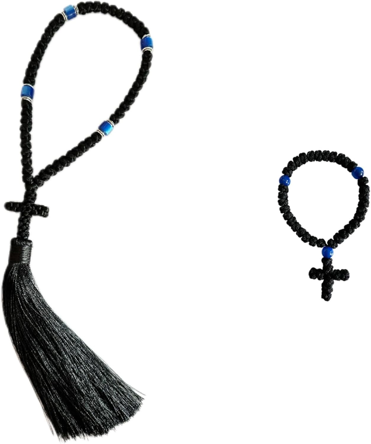 XBage 2Pcs Black Chotki 33 Knot Christian Orthodox Prayer Rope With 50 ...