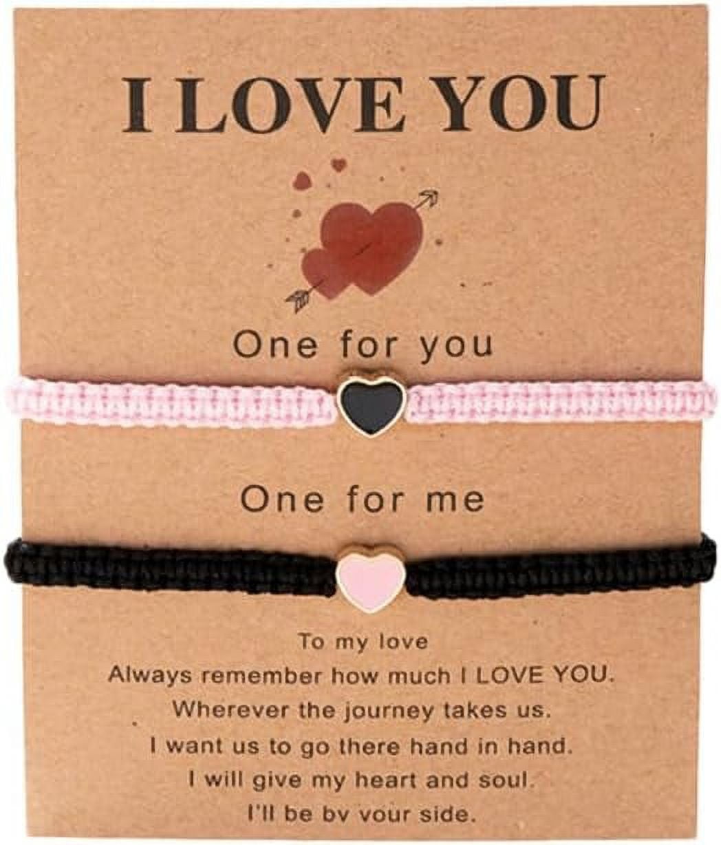 XBage 2Pcs Love Heart Bracelet Adjustable Thread String Protection Long ...