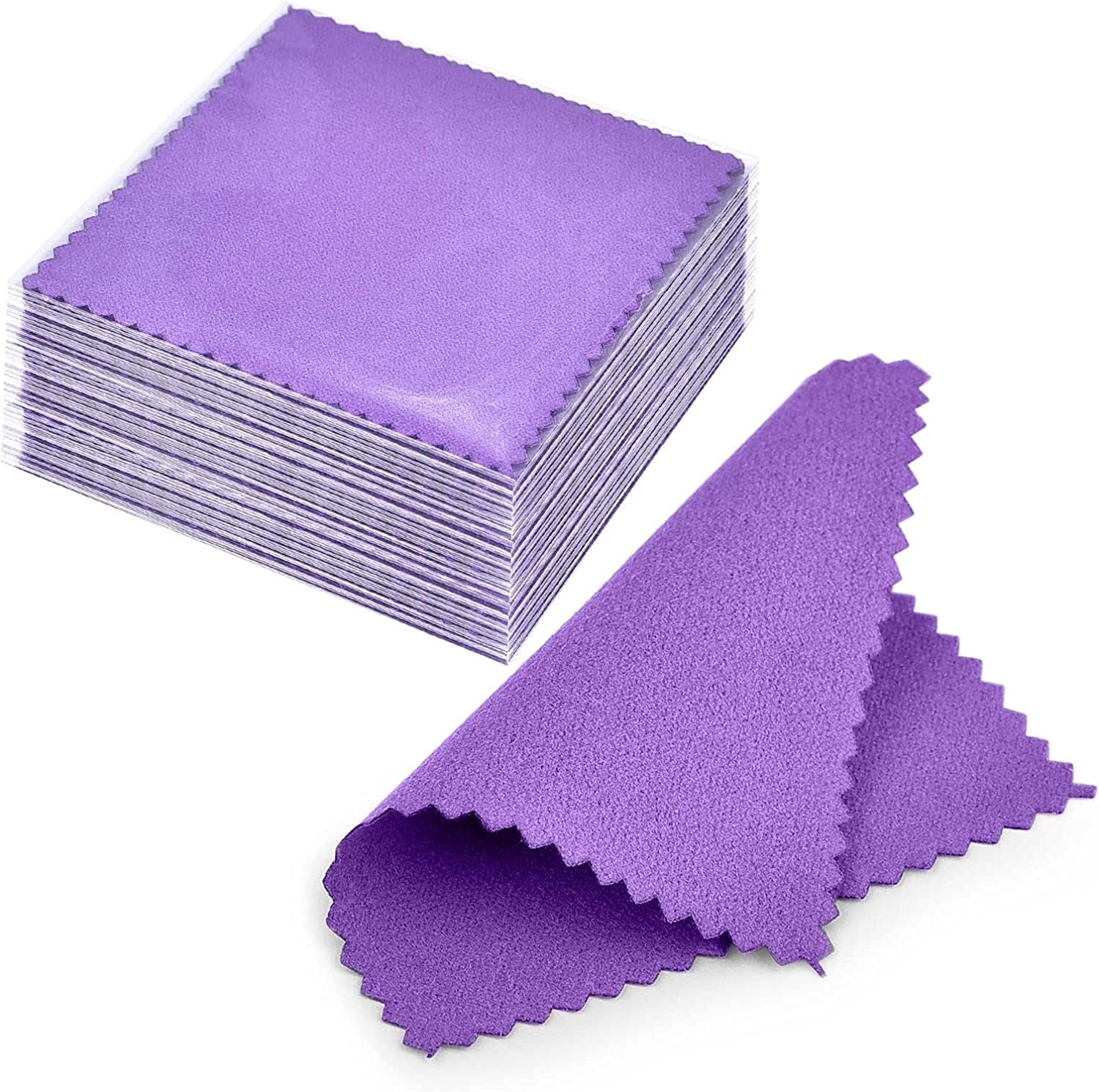 XBage 50Pcs Jewelry Cleaning Cloth Dark Purple Polishing Cloth For ...
