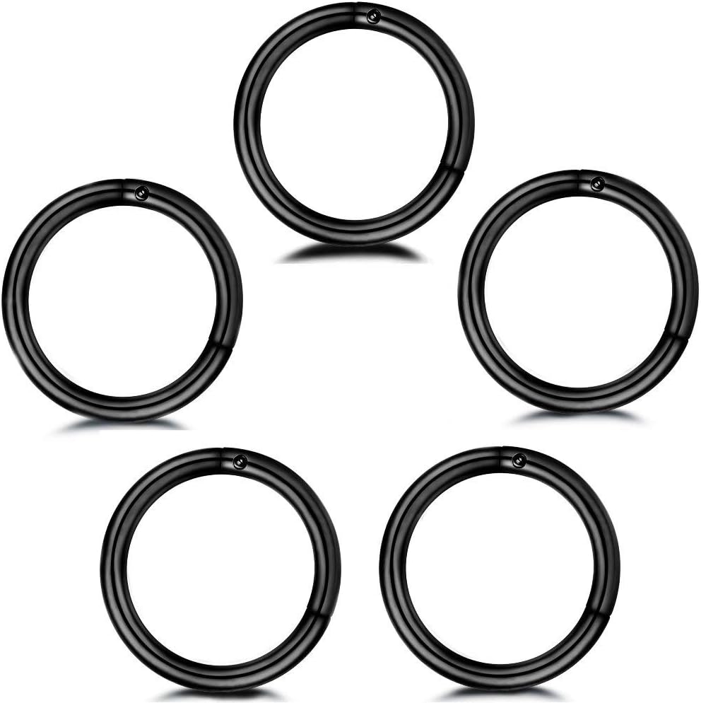 XBage 5Pcs 18G Stainless Steel Tiny Sleeper Hoop Earrings For Women ...