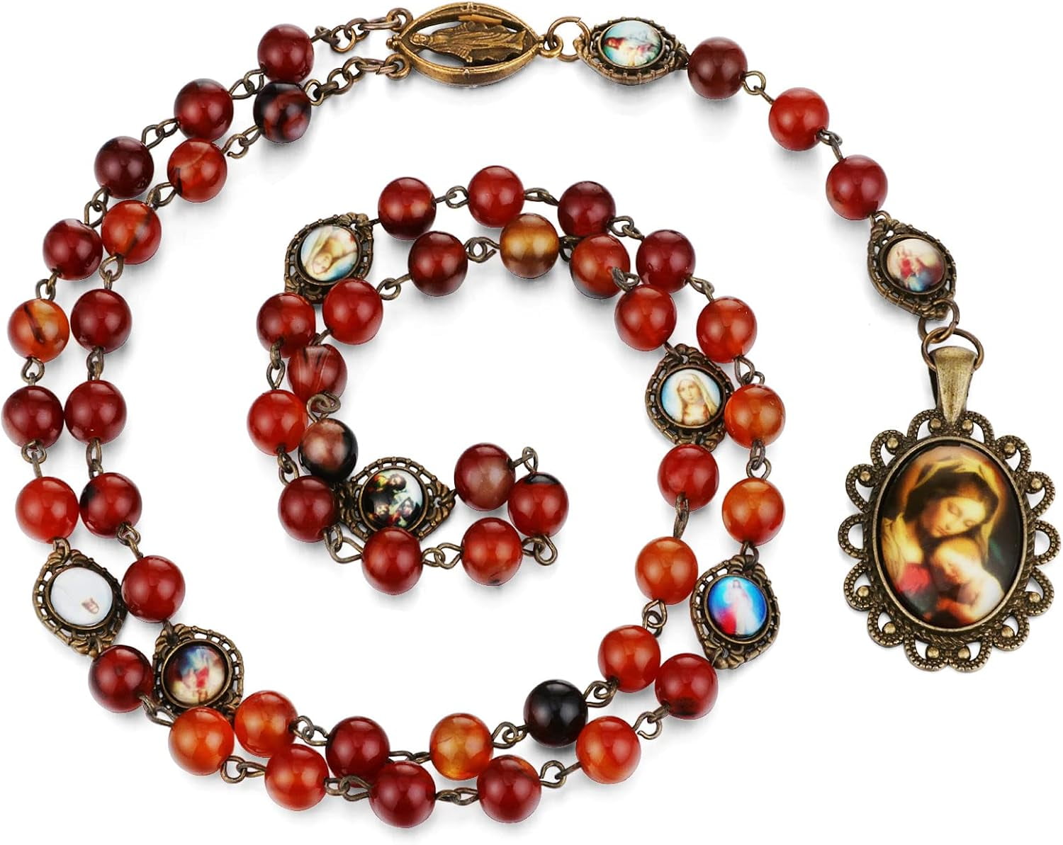 XBage Chaplet Of Seven Sorrows Rosary Virgin Mary Prayer Beads Chain ...