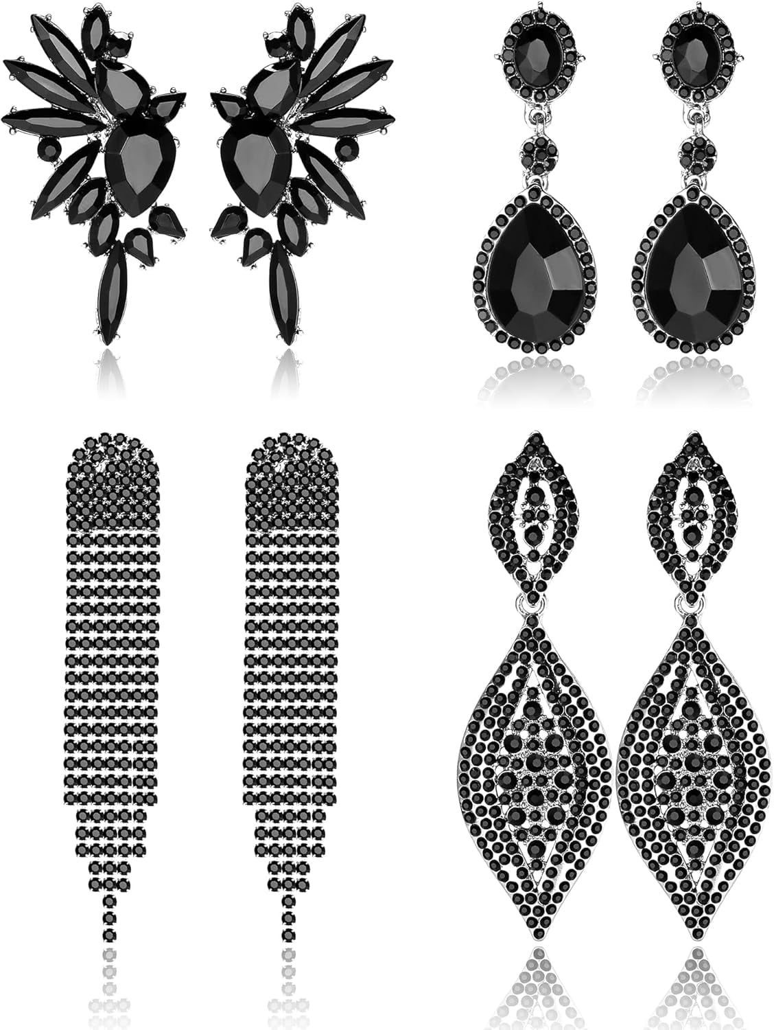 XBage Clip On Earrings Women Dangle, Large Long Dangling Non Pierced ...