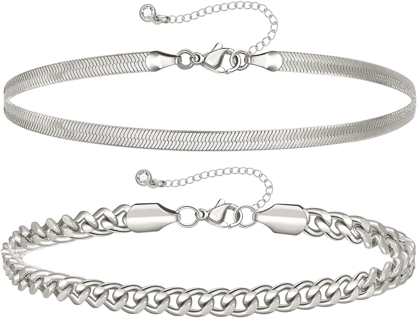 XBage Gold Layered Ankle Bracelets For Women, Dainty 14K Gold Plated ...