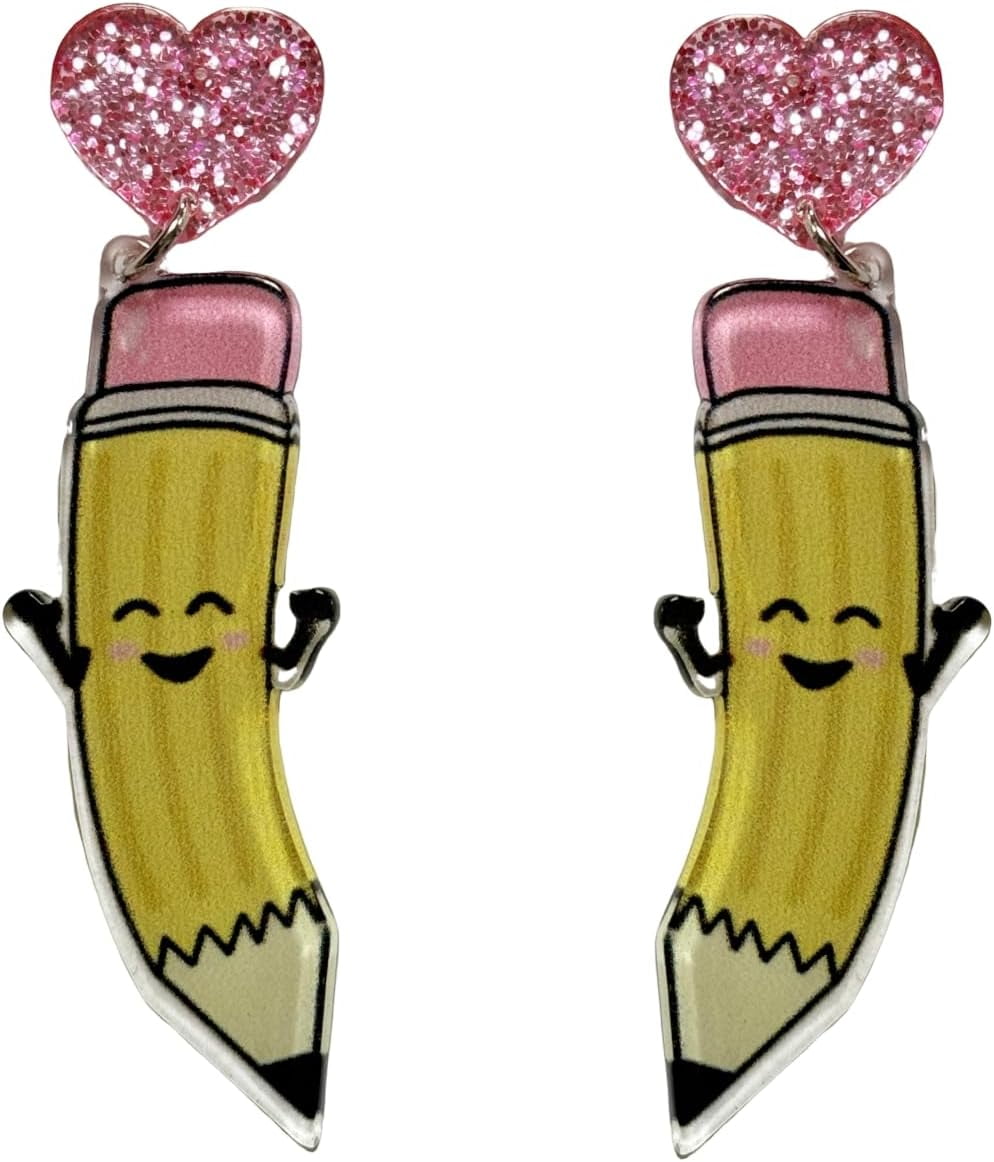 XBage Handmade Acrylic Teach Abc 123 Letter Earrings Colorful Resin ...