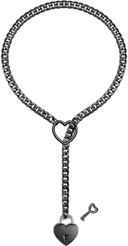 XBage Heart Slip Chain Necklace, Lock And Key Necklace, Heart Shaped O ...