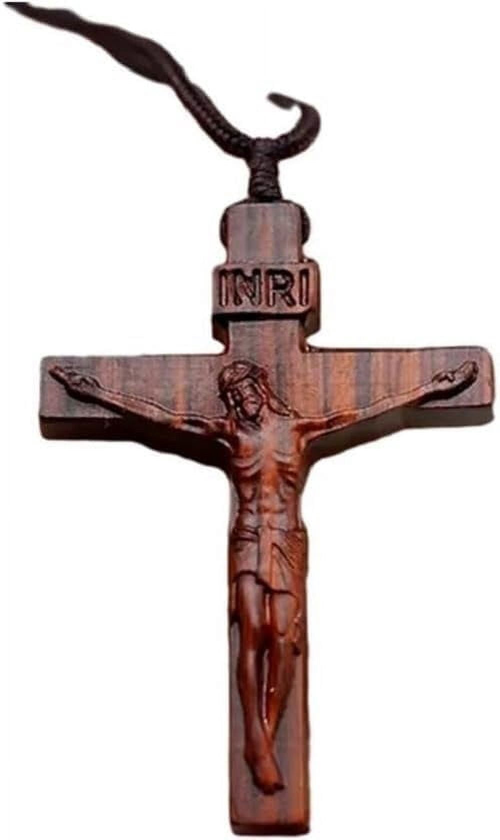 XBage Jesus Cross Wooden Necklace,Cross Pendant Necklace,Wood Cross ...