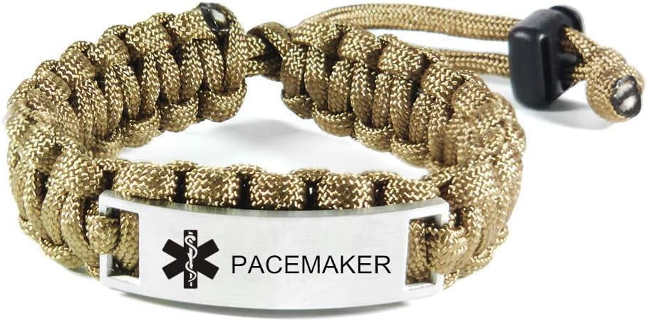 XBage Lf Mens Stainless Steel Pacemaker Medical Alert Outdoor Black ...