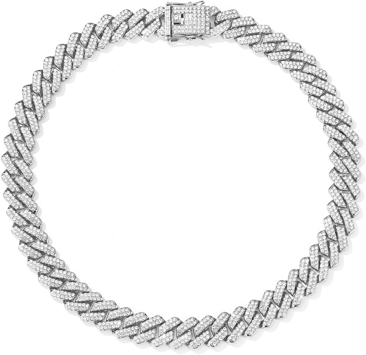 XBage Mens Silver Gold Cuban Link Chain For Men Women Diamond Necklace ...
