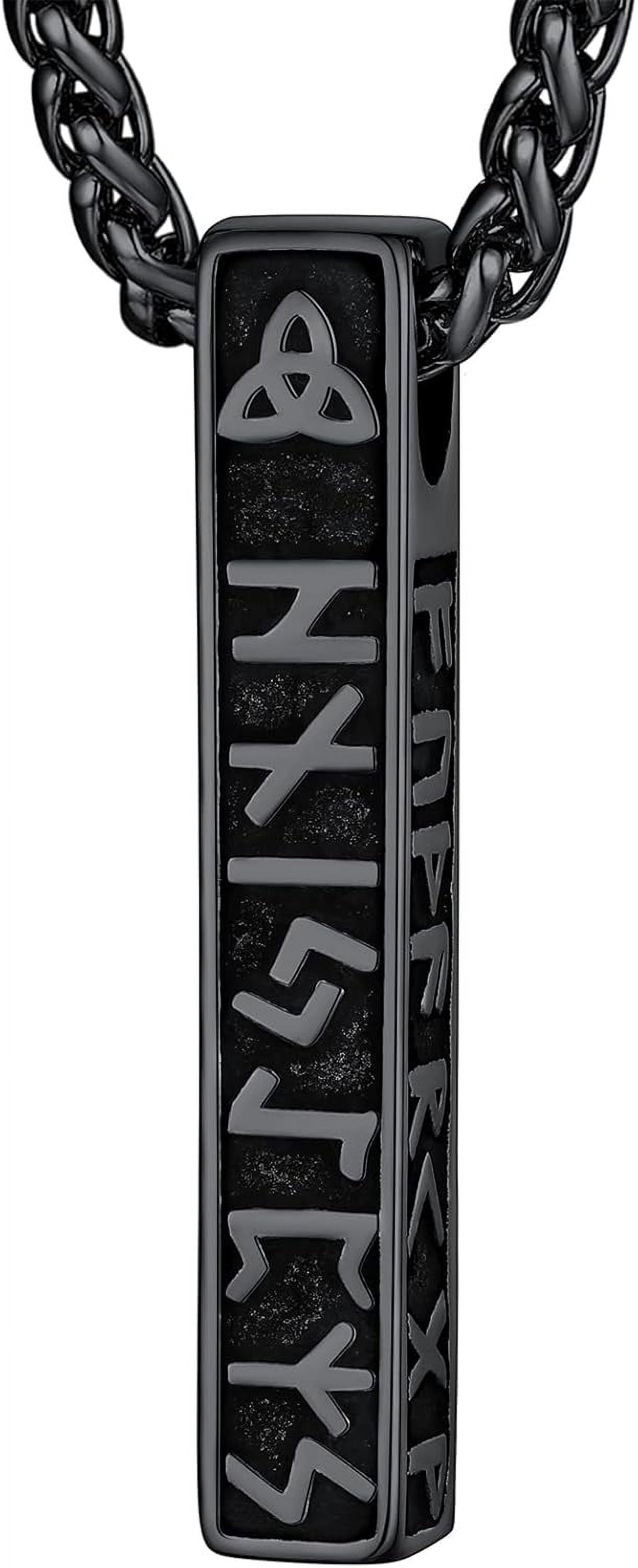 XBage Norse Viking Rune Necklace With Adjustable Braided Leather ...