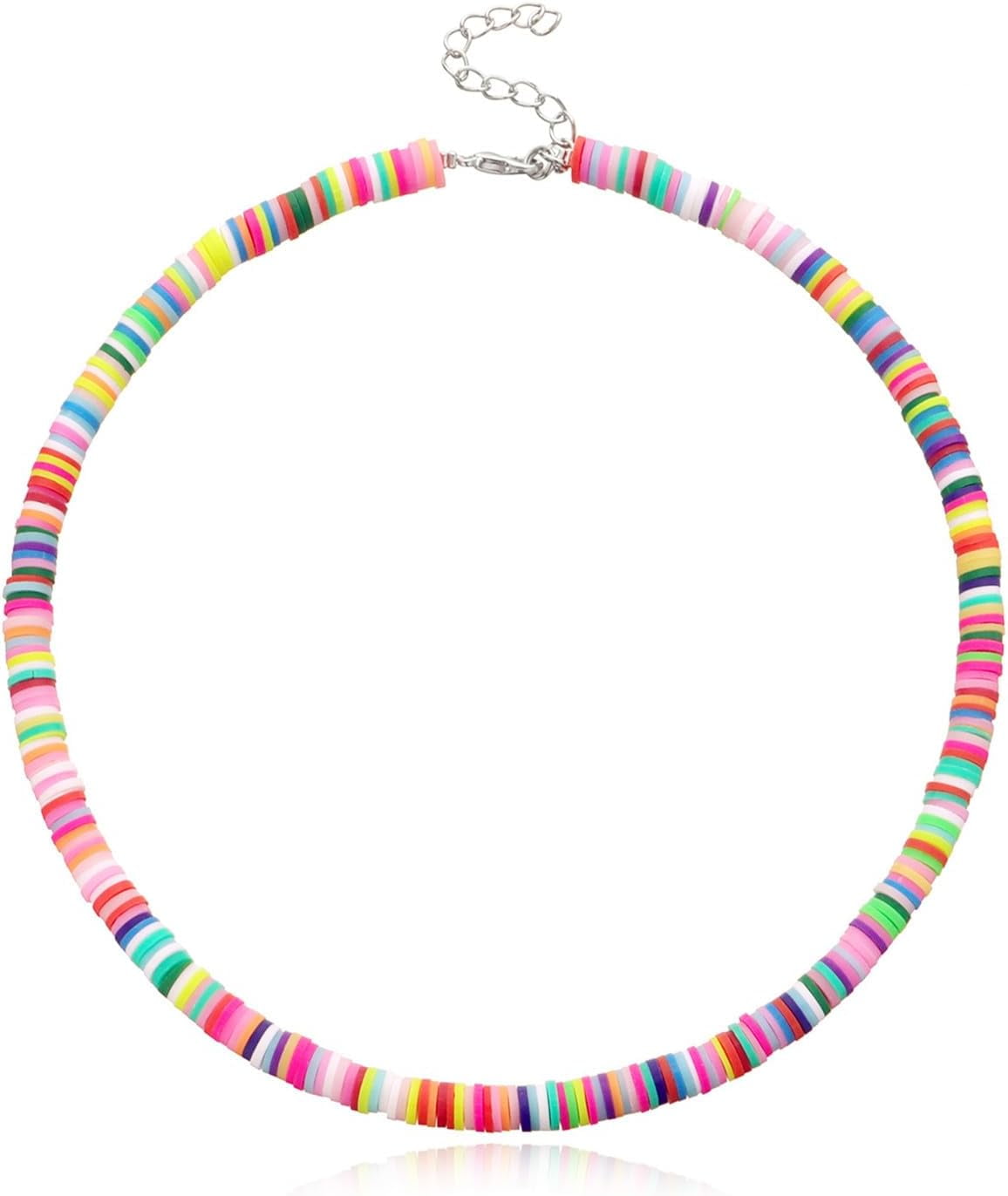 XBage Puka Shell Choker Necklace Handmade Bohemian Heishi Clay Colorful ...