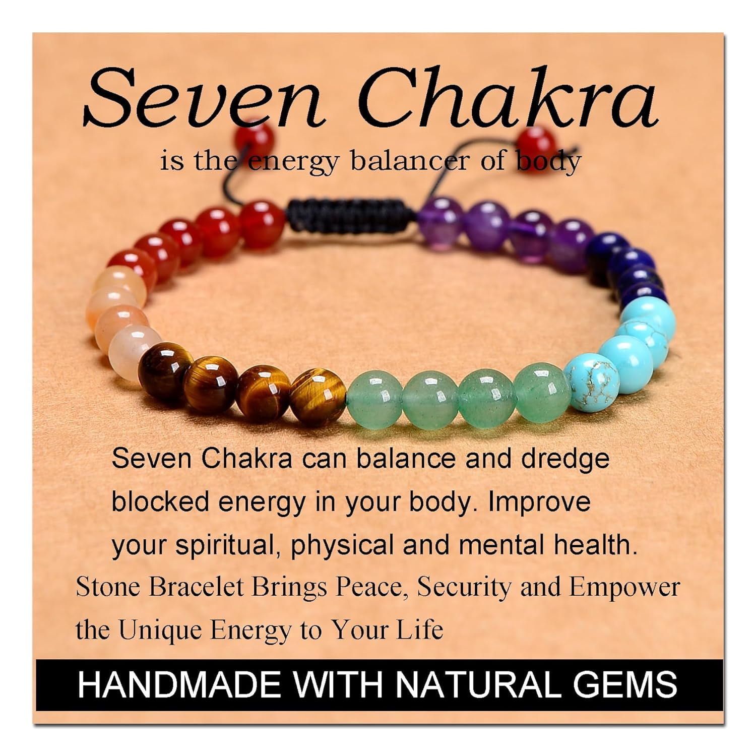 XBage Seven Chakra Stones - Stone Of Balance Energy - Handmade Yoga ...