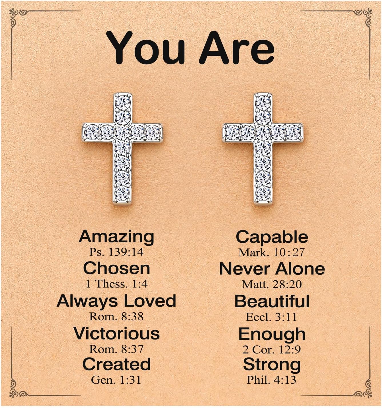 XBage Silver/Gold Cross Earrings For Women Teens, Confirmation Catholic ...